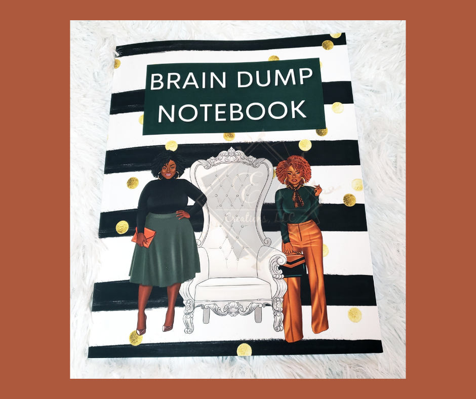 Brain Dump Notebook (Black and White Cover) Crafted by E's Creations, LLC